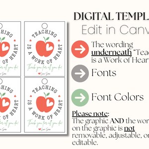 Teacher Gift Tag Teacher Appreciation Gift Tag EDITABLE Instant ...