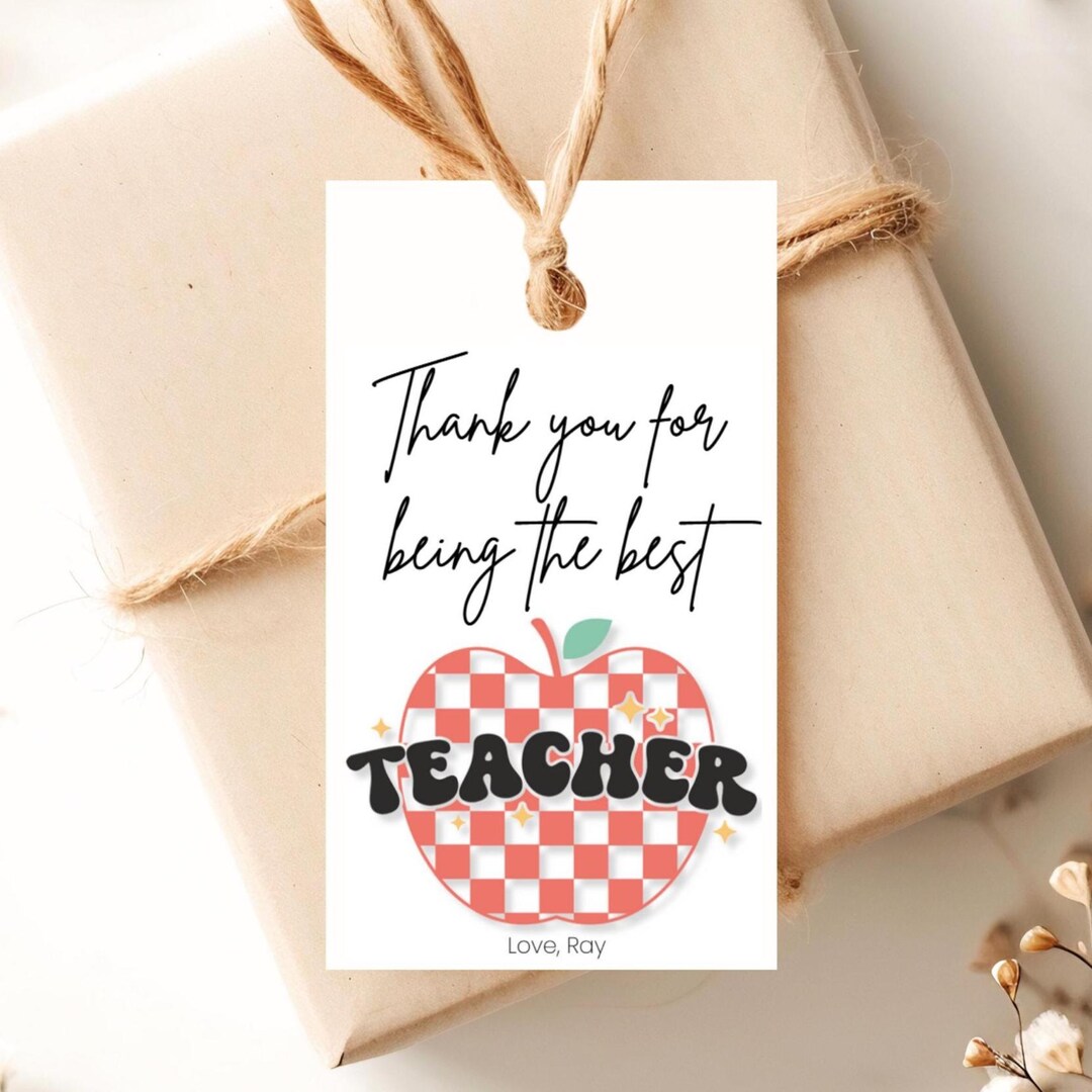 Teacher Gift Tag Teacher Appreciation EDITABLE Template - Etsy