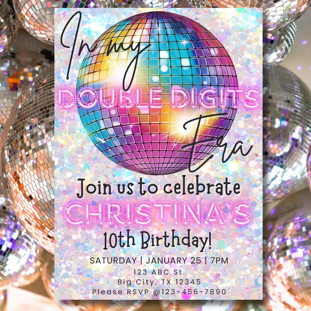 In My Double Digits Era Birthday Party Invitation Double Digits ...
