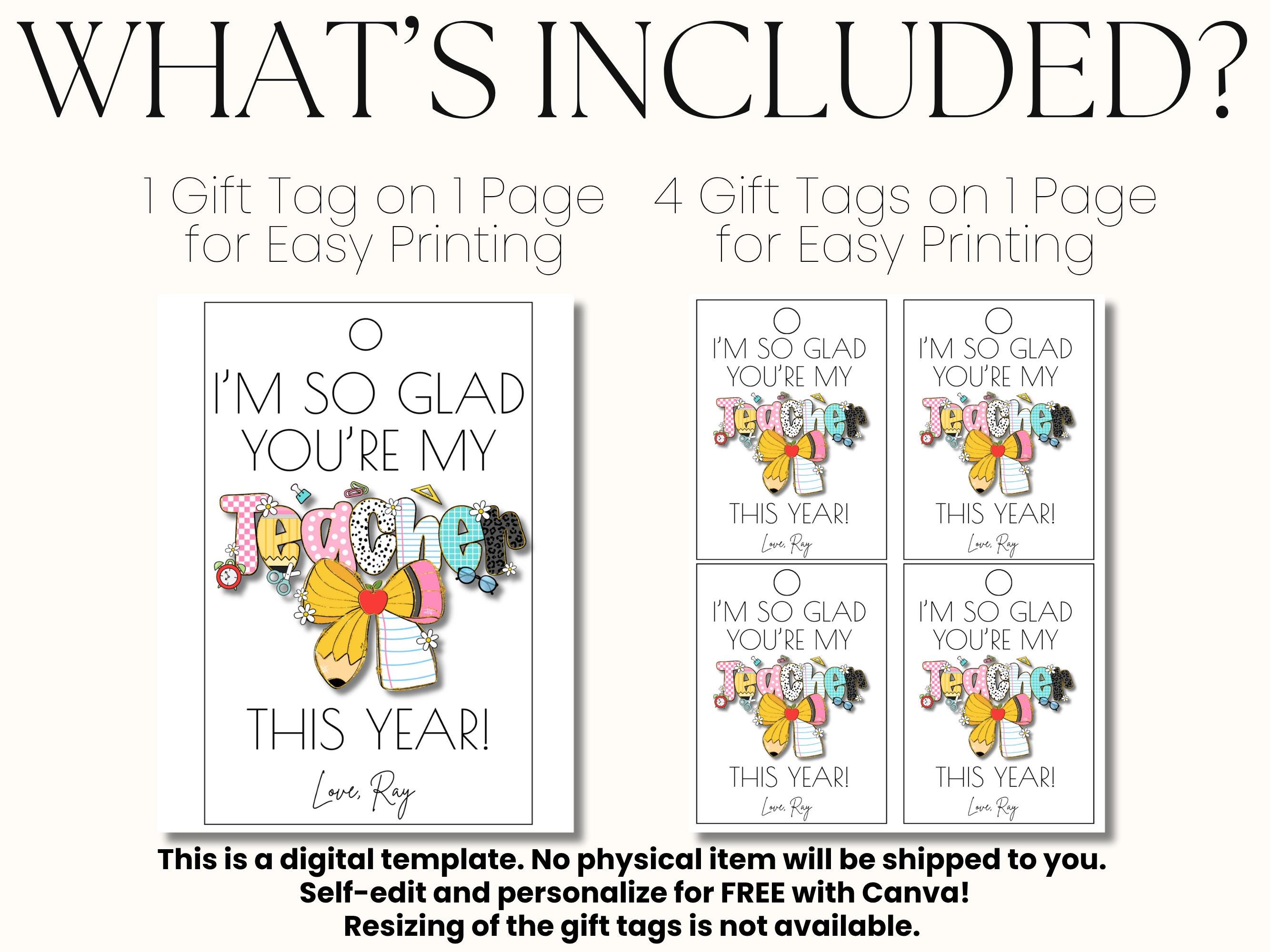 Back to School Gift Tag First Day of School Gift Tag Meet the Teacher ...