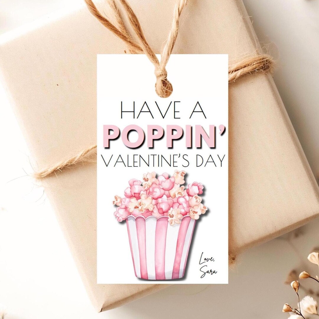 Popcorn Valentine's Day Gift Tag Valentine's Day Popcorn Gift Tag Have ...