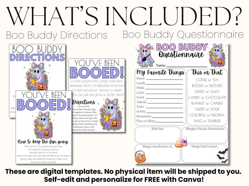Halloween Boo Buddy Kit You’ve Been Booed Gift Tags Boo Buddies ...