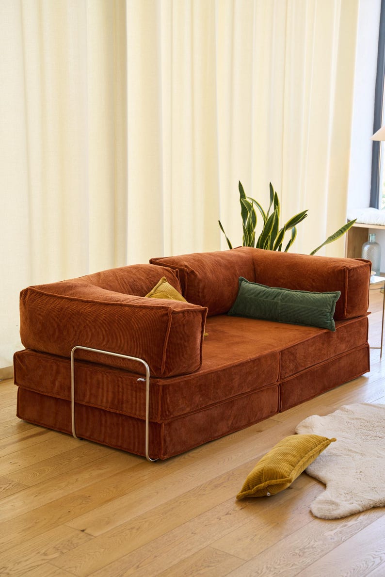 Brick Color Teddy Sofa, Modern Livingroom Sectional, Teddy Couch ...