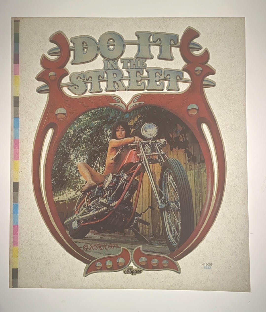 Vintage Do It in the Street Chopper Motorcycle Girl ROACH Heat Transfer ...