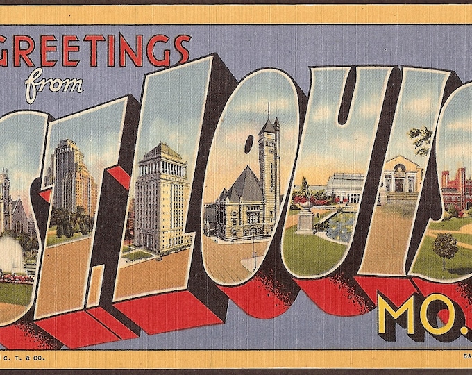 St. Louis Missouri Vintage Postcard Greetings From St. - Etsy