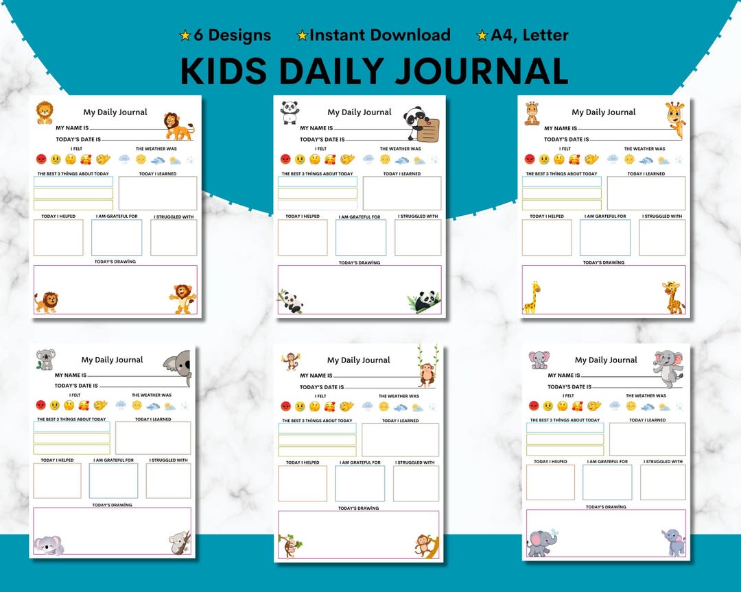Kids Daily Journal Printable Journal for Kids Diary for Children Kids ...