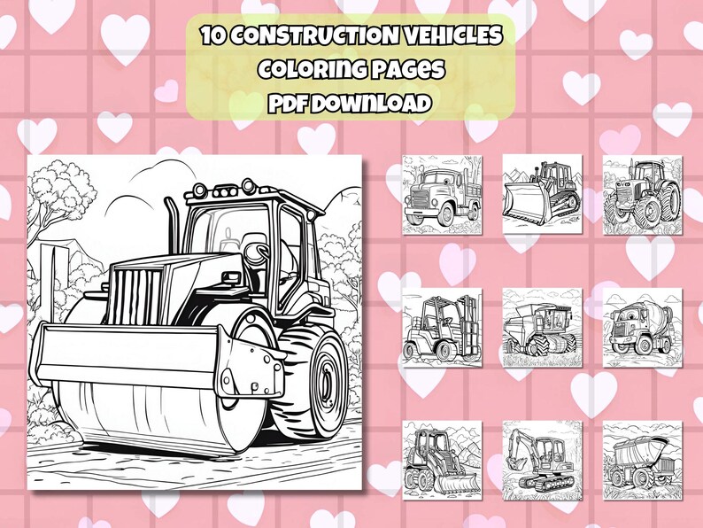 10 Construction Vehicles Coloring Pages Fun and Educational Printable ...