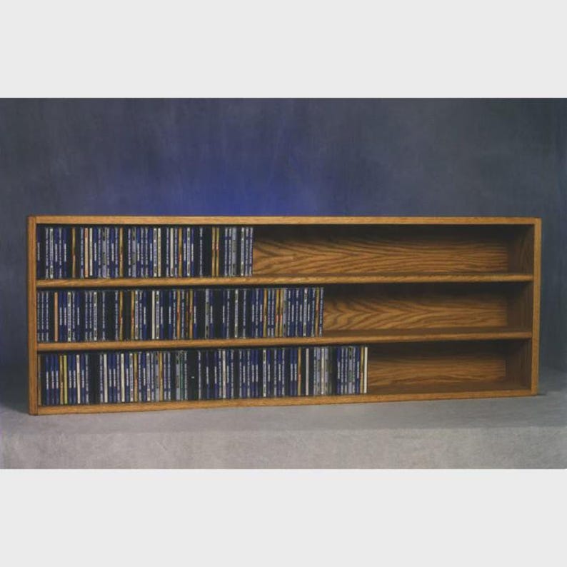 Solid Oak Wood CD Storage Rack – Handmade Media Cabinet, USA Made ...