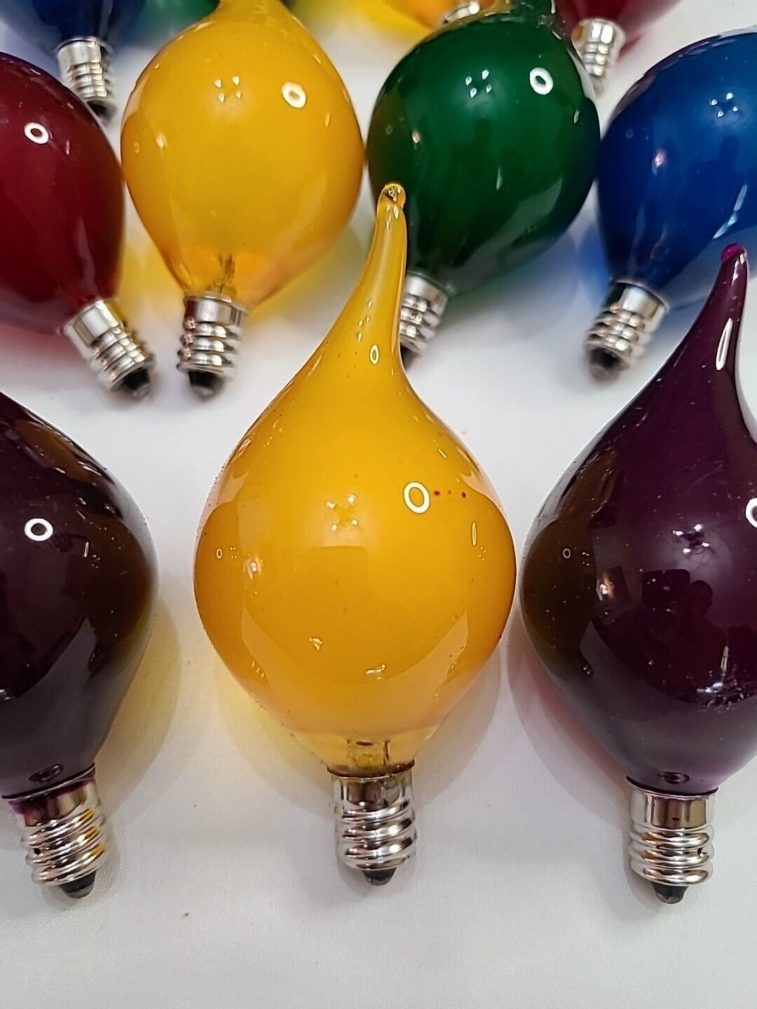 Vintage Flame Christmas Glass Light Bulbs Rare 13 Bakers Dozen Tested ...