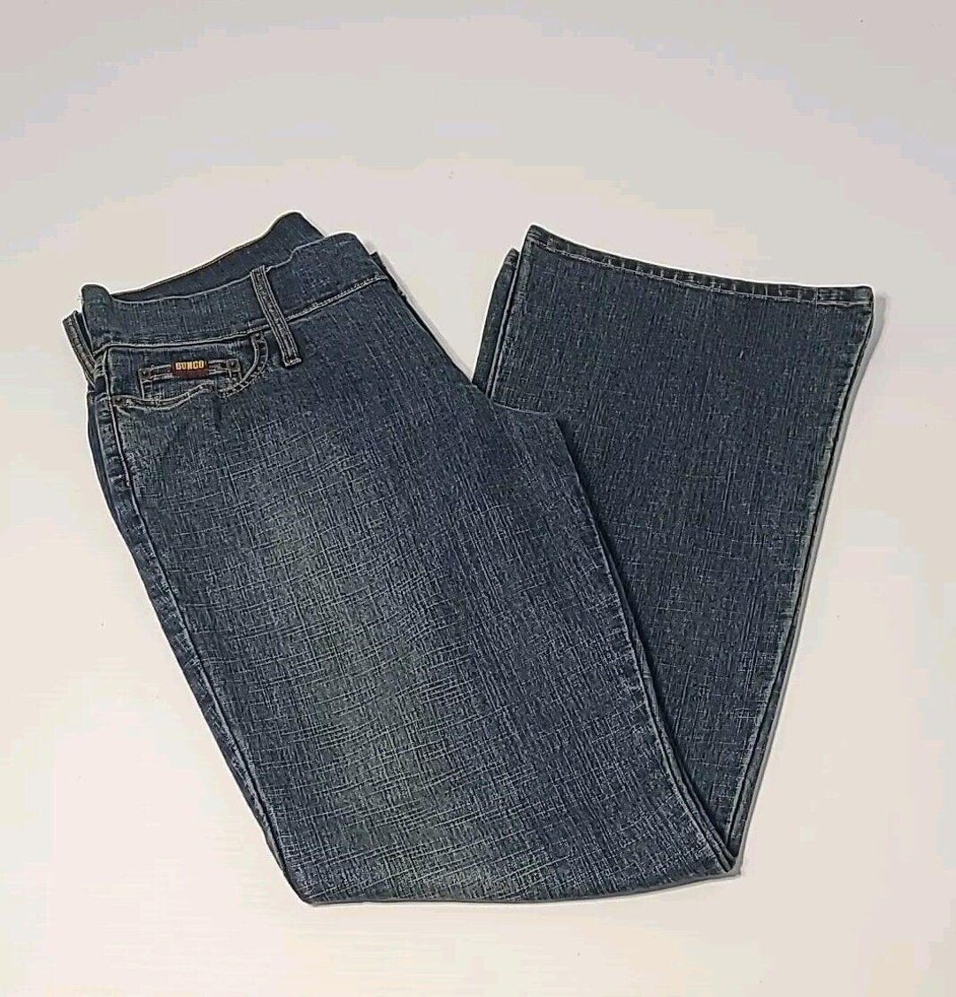 Bongo Womens Two Waist Button Flare Leg Jeans Size 13 - Etsy