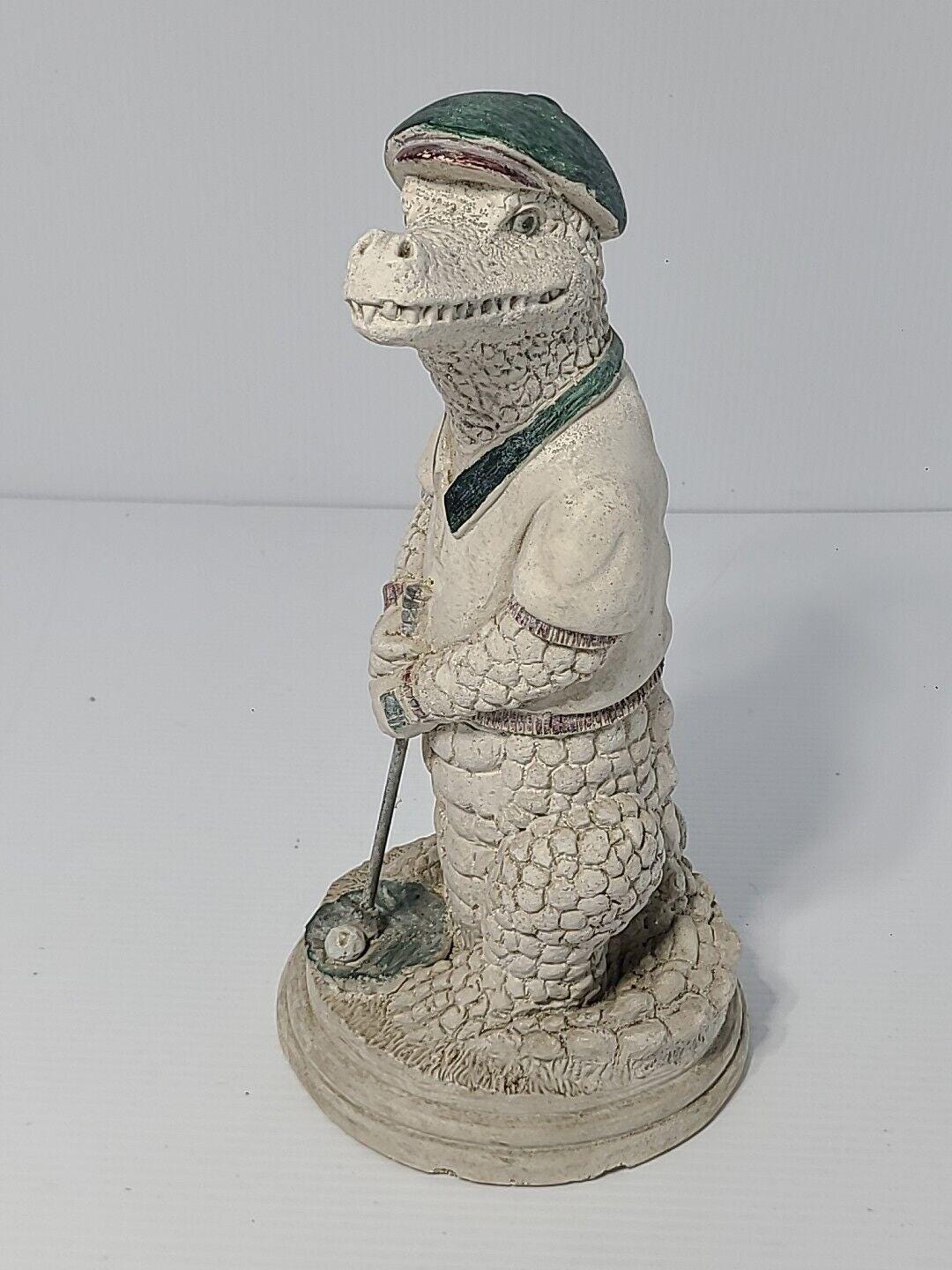 Vtg 90s Crocodile Gator Golf Statue 15 Cement Yard Porch Ornament Decor ...