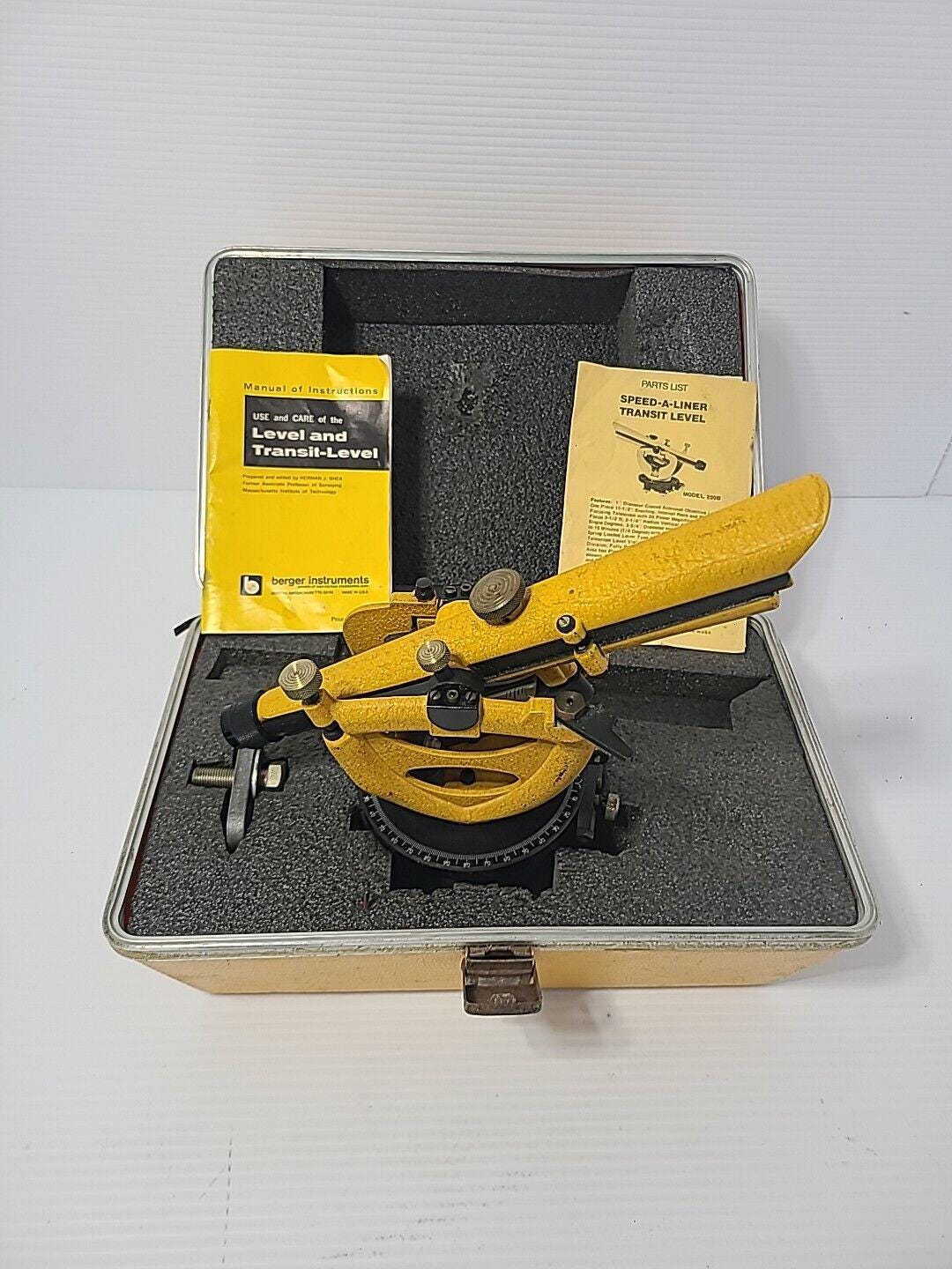 Berger Instruments Surveying Speed A Line Transit Level Model 200B W ...