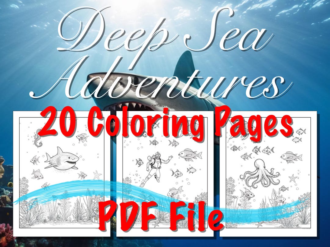 Deep Sea Adventure Coloring Pages Adult and Kids Coloring Book ...