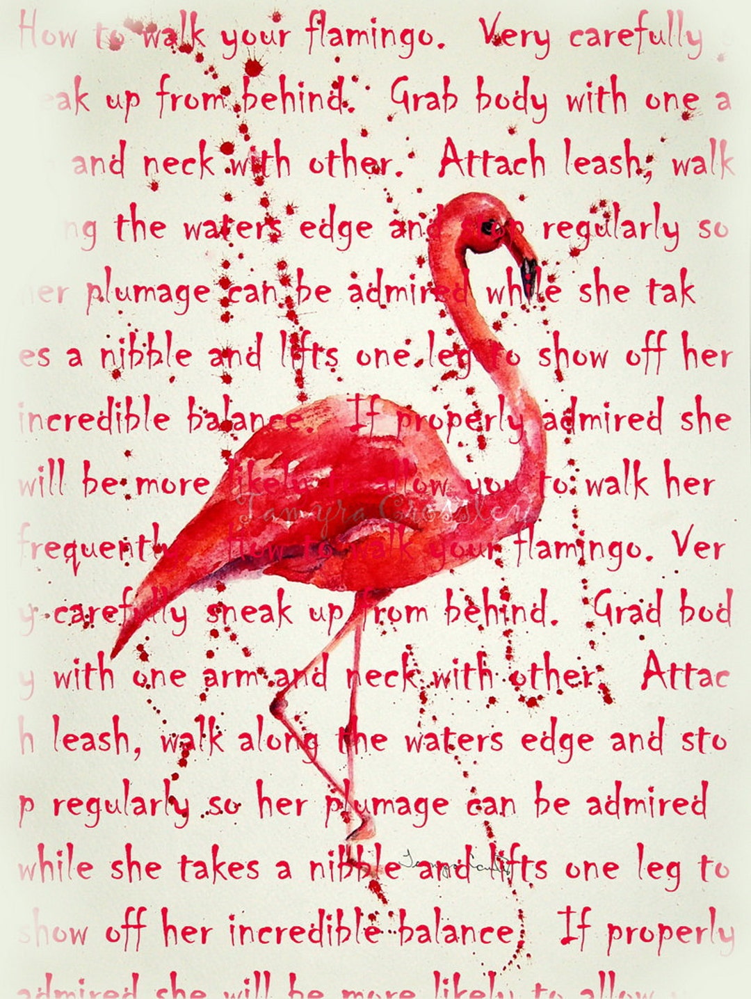 How to Walk Your Flamingo Word Art by Tamyra Crossley. Digital Download ...