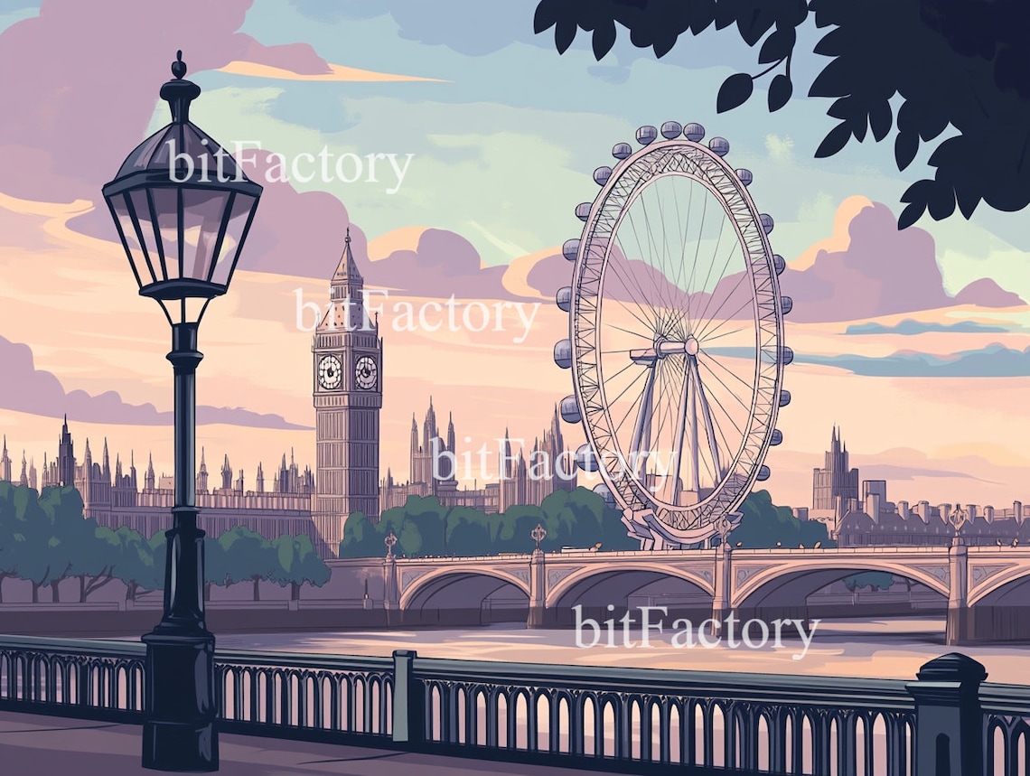 A Collection of Images of London in Cartoon Style. - Etsy