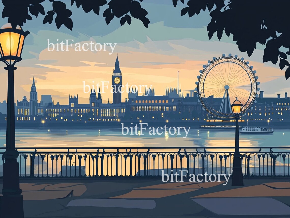 A Collection of Images of London in Cartoon Style. - Etsy