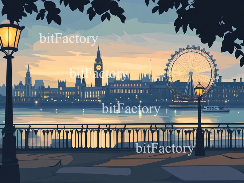 A Collection of Images of London in Cartoon Style. - Etsy