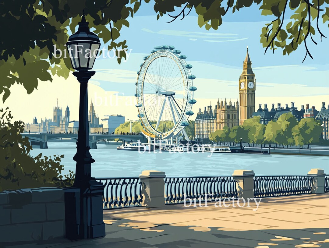 A Collection of Images of London in Cartoon Style. - Etsy