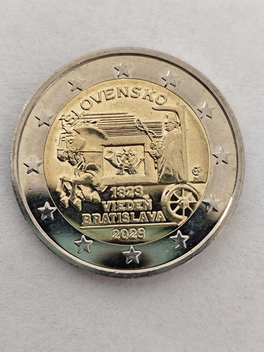 Rare 2 Euro Slovakia 2023 Coin: Bratislava-wien Railway Anniversary - Etsy