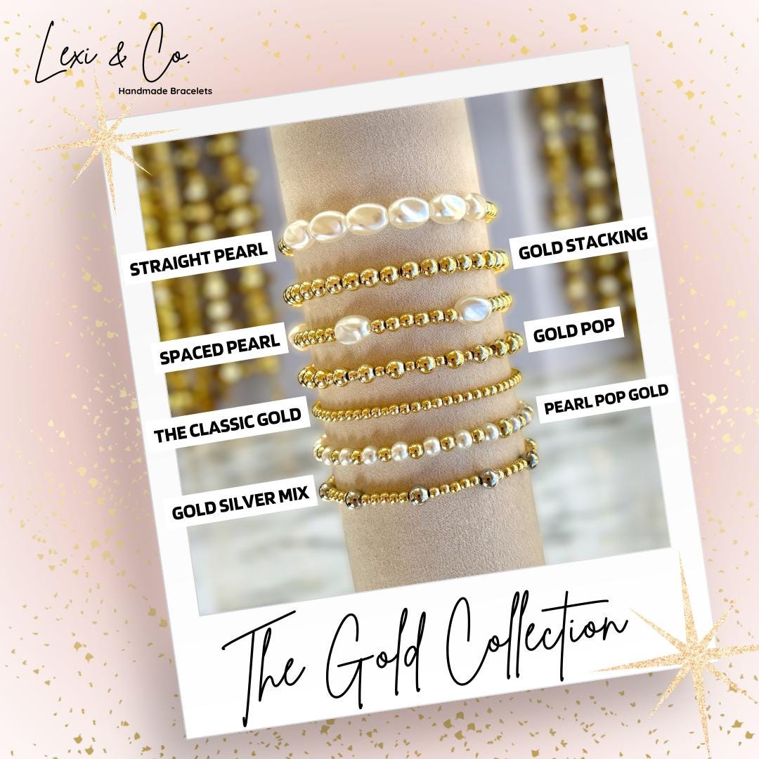 14k Gold Beaded Bracelets Stacking Bracelets Pearl Bracelet Bracelet ...