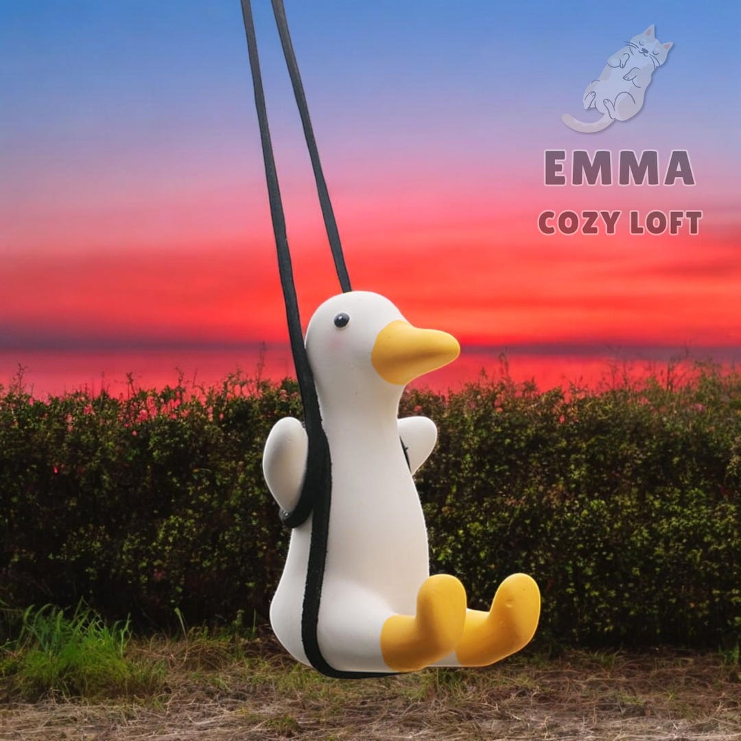 Cute Swing Duck Rear View Mirror Pendant | Boho Car Hanging With Swim ...