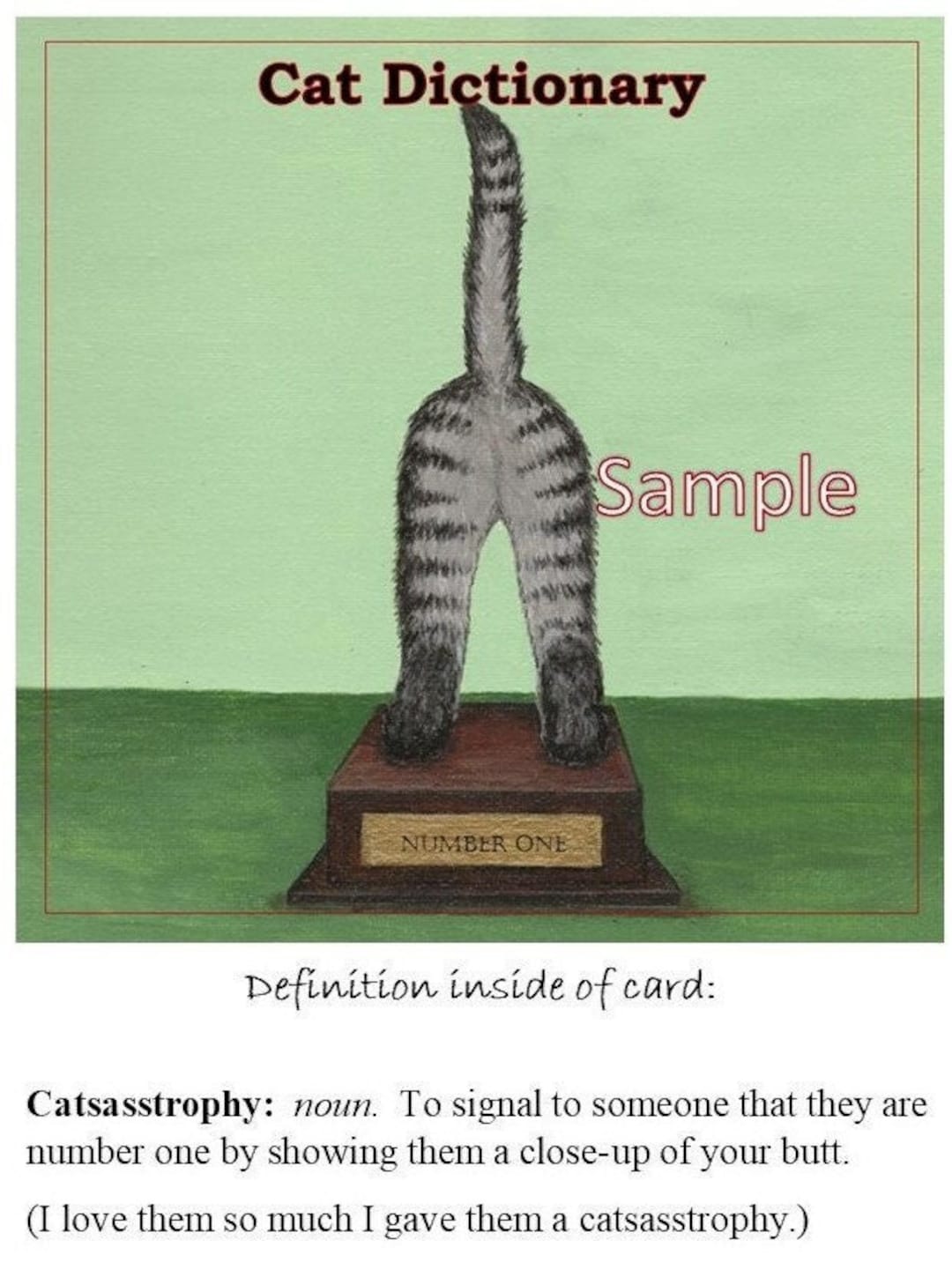 Cat Dictionary Greeting Card, Catsasstrophy: Noun. to Signal to Someone ...