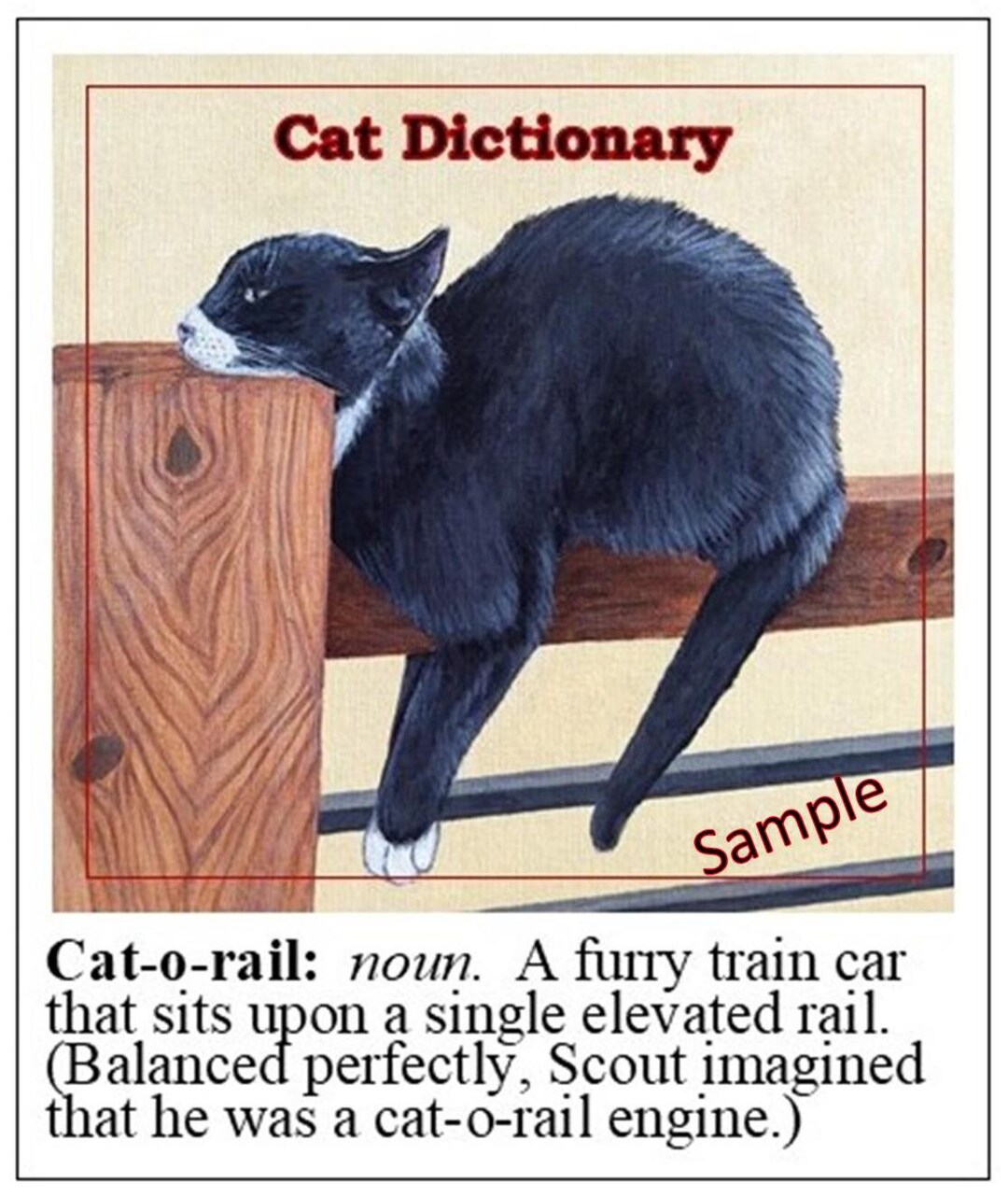 Cat Dictionary Definition Magnet, Cat-o-rail: Noun. A Furry Train Car ...