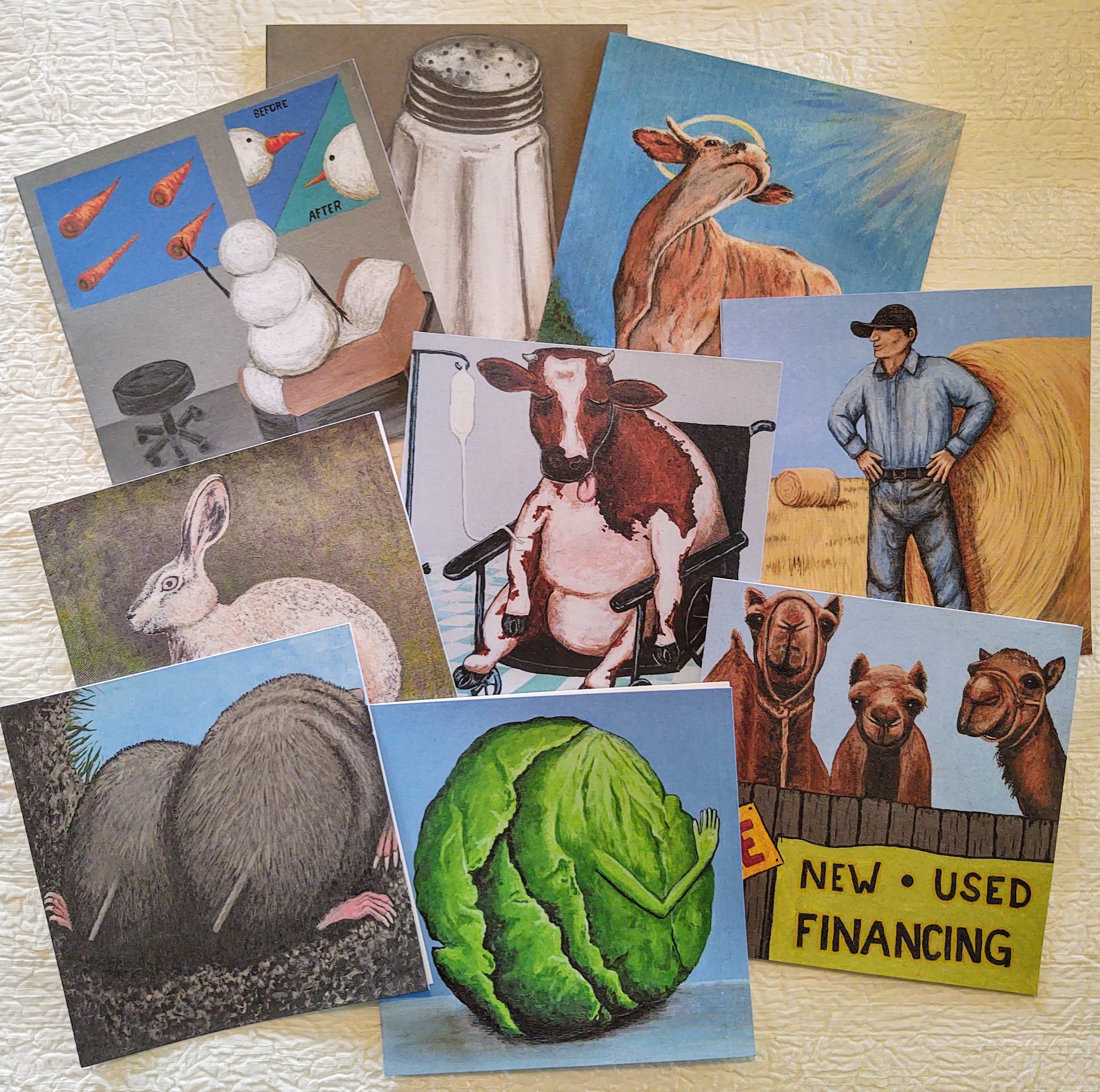 Snowman Picking His Nose Card, Hand Made From a Print of Original ...