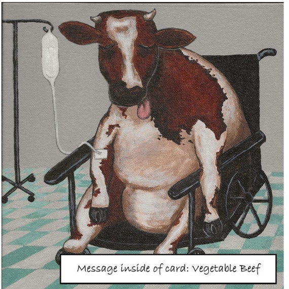 Vegetable beef card hand made from a print of original | Etsy