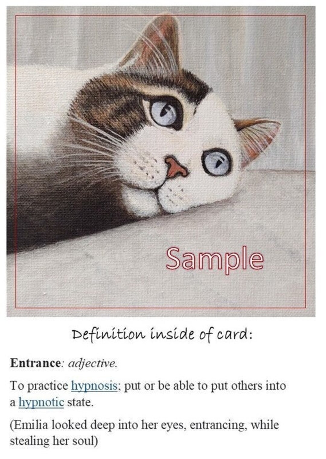 Cat Dictionary Definition Greeting Card, En'trance: Adjective. to ...