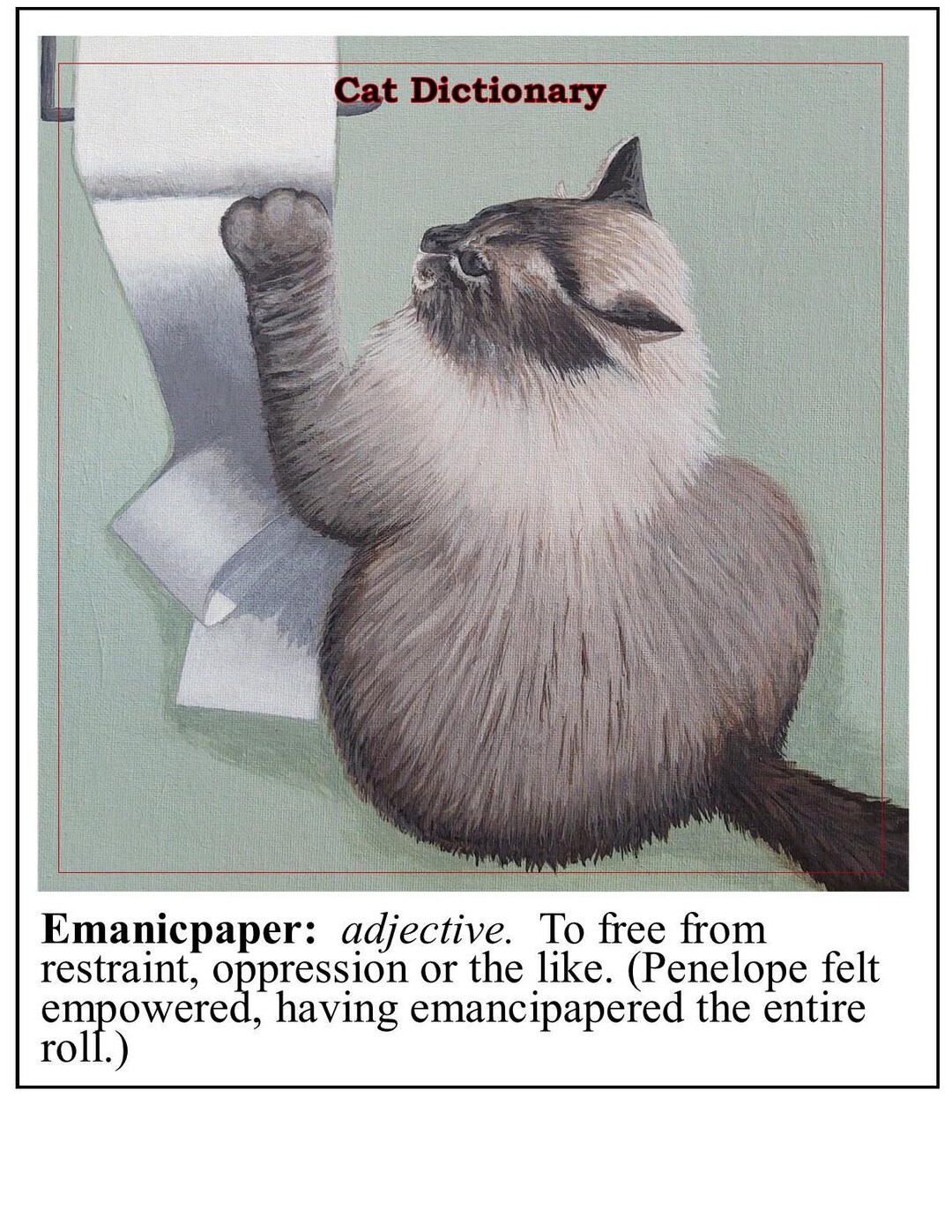 Cat Dictionary Definition Greeting Card, Emanicpaper: Adjective. to ...