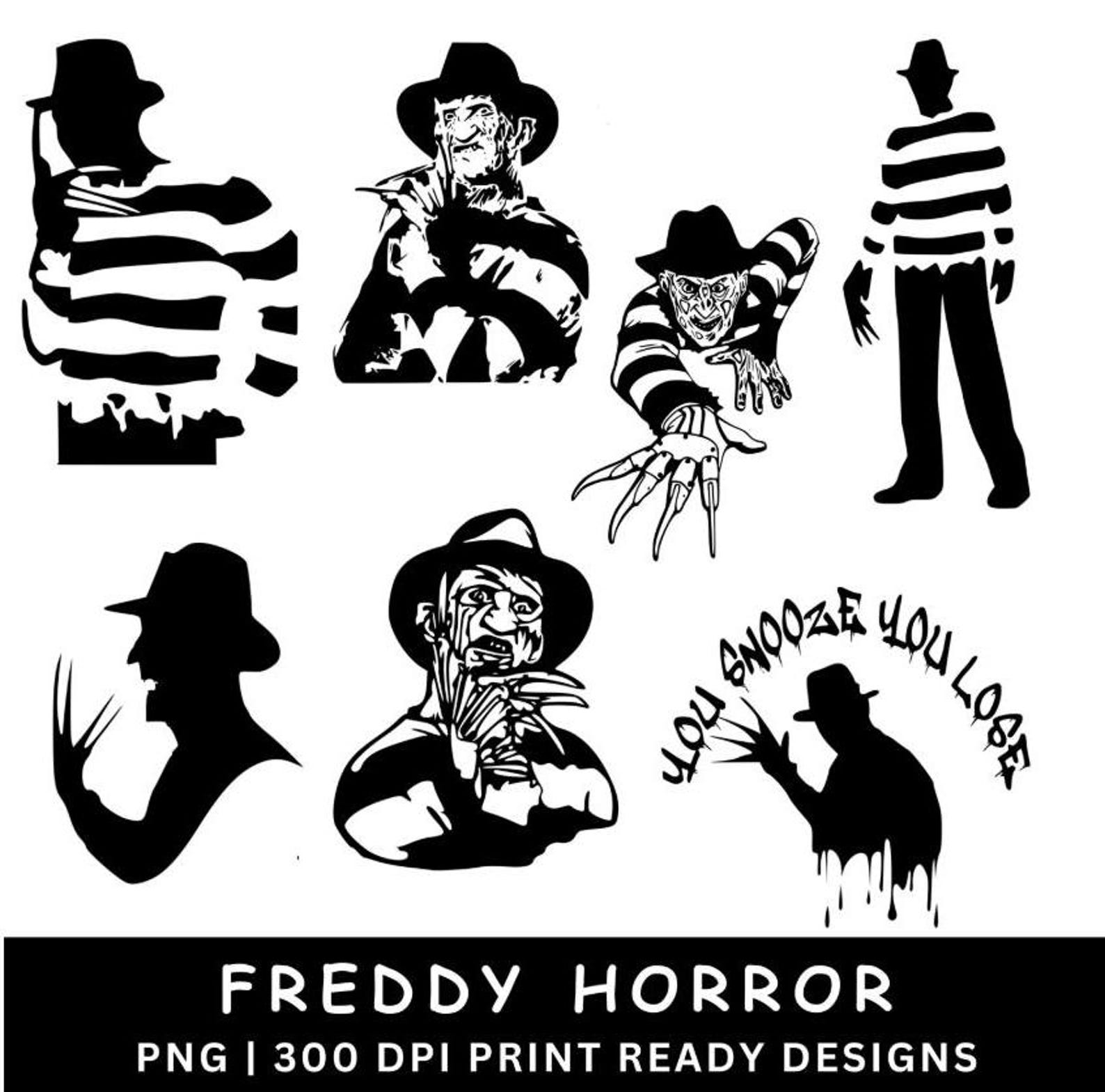 Freddy Horror Designs Bundle Halloween Spooky PNG Sublimation Clipart ...