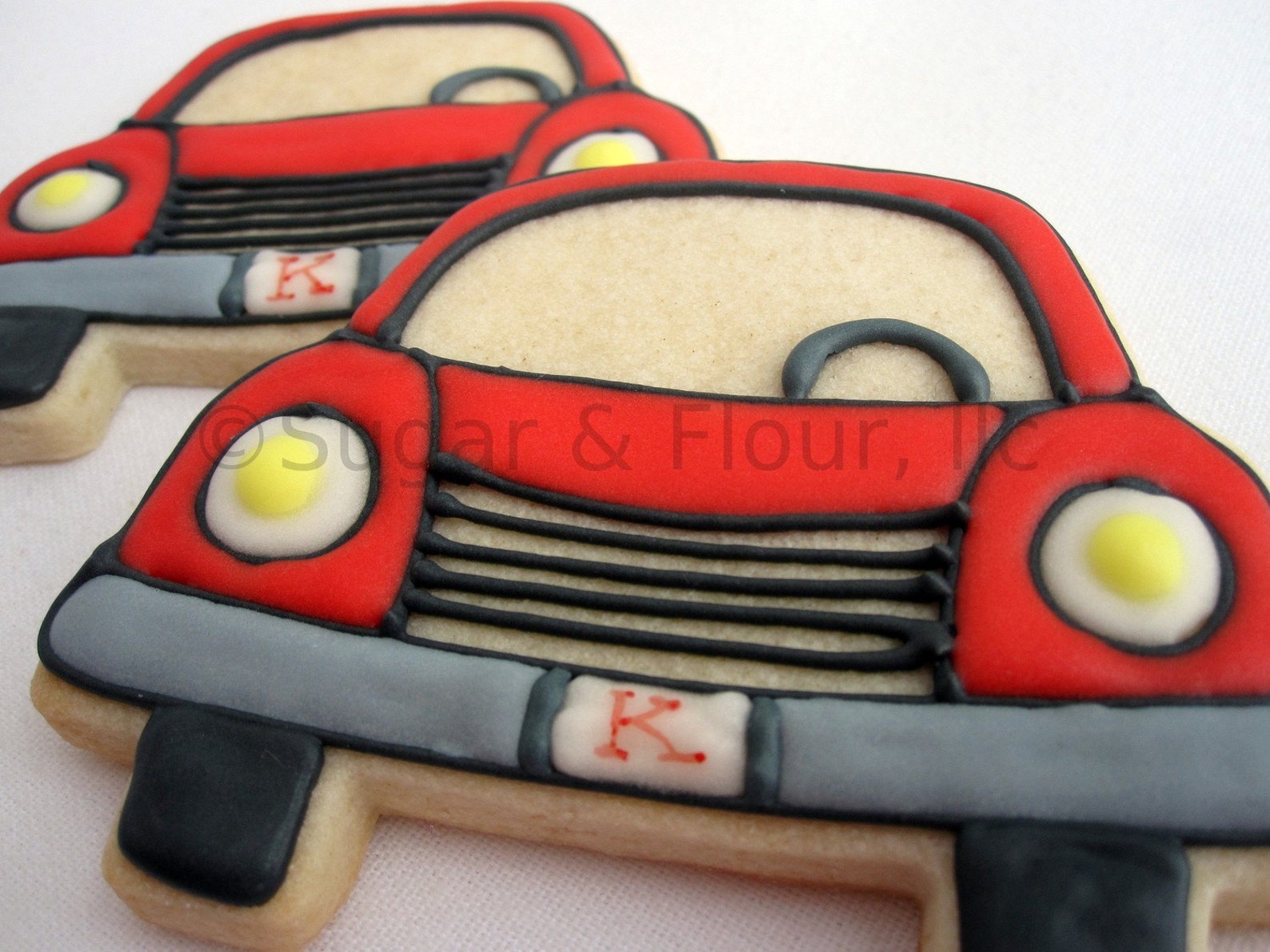 LITTLE RED CAR Cookies 12 Decorated Sugar Cookies - Etsy