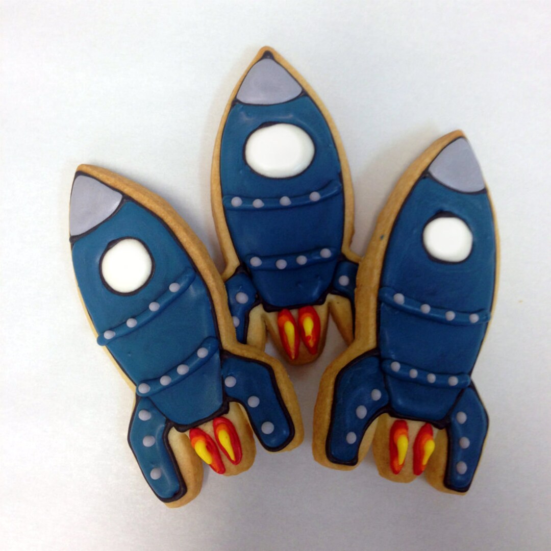 ROCKETSHIP COOKIES, 12 Decorated Sugar Cookies - Etsy