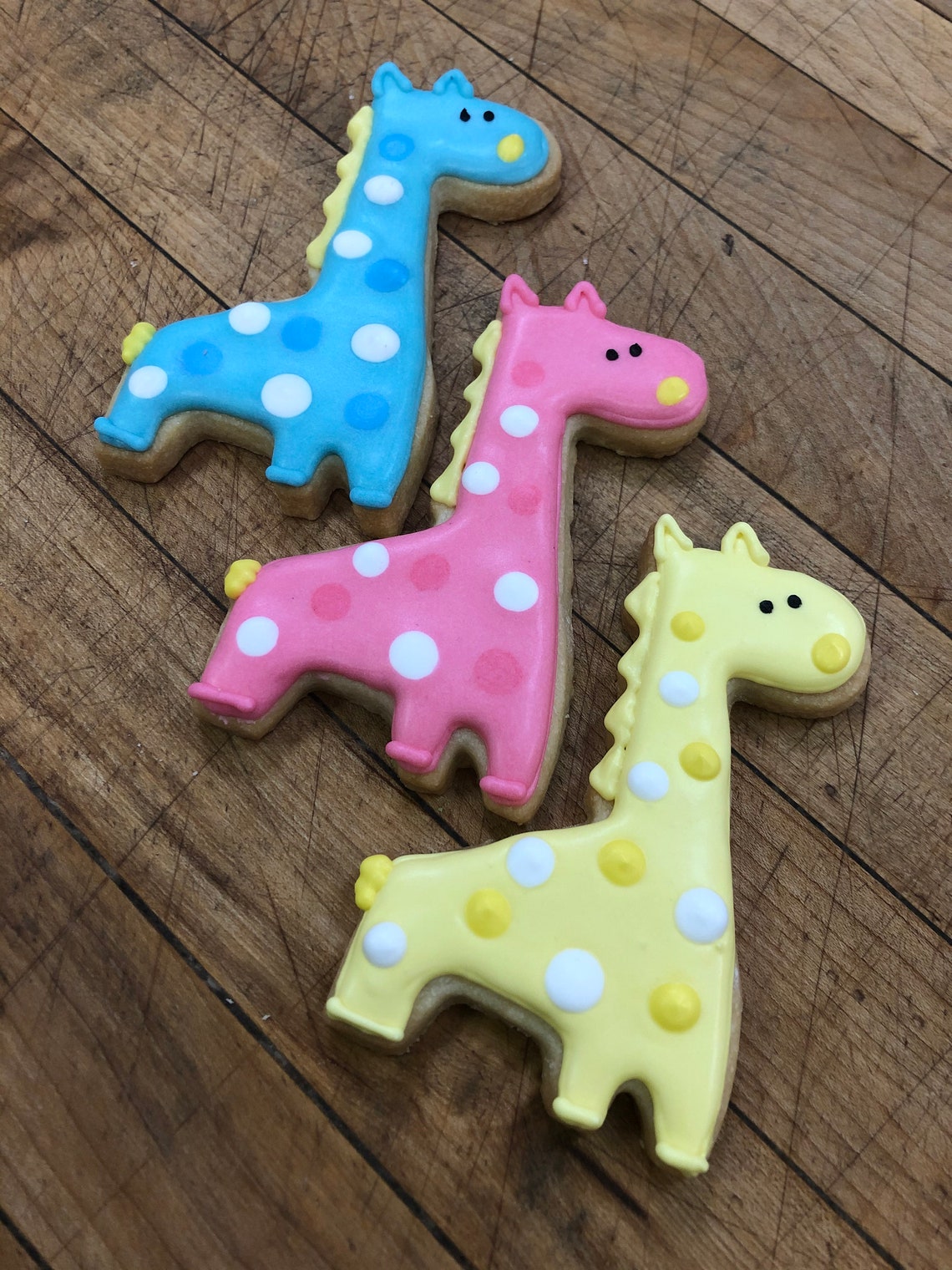 GIRAFFE COOKIES 12 Decorated Sugar Cookie Favors | Etsy