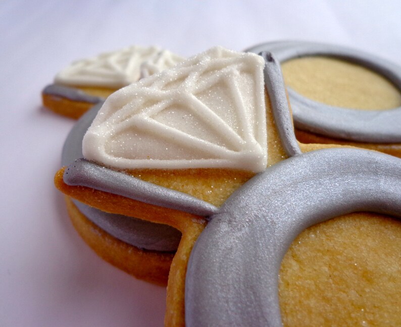 DIAMOND RING COOKIES 12 Decorated Sugar Cookie Party Favors - Etsy