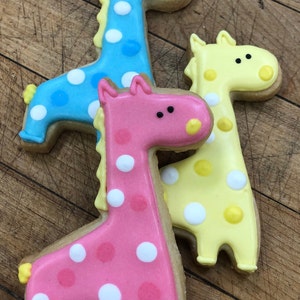 GIRAFFE COOKIES, 12 Decorated Sugar Cookie Favors - Etsy