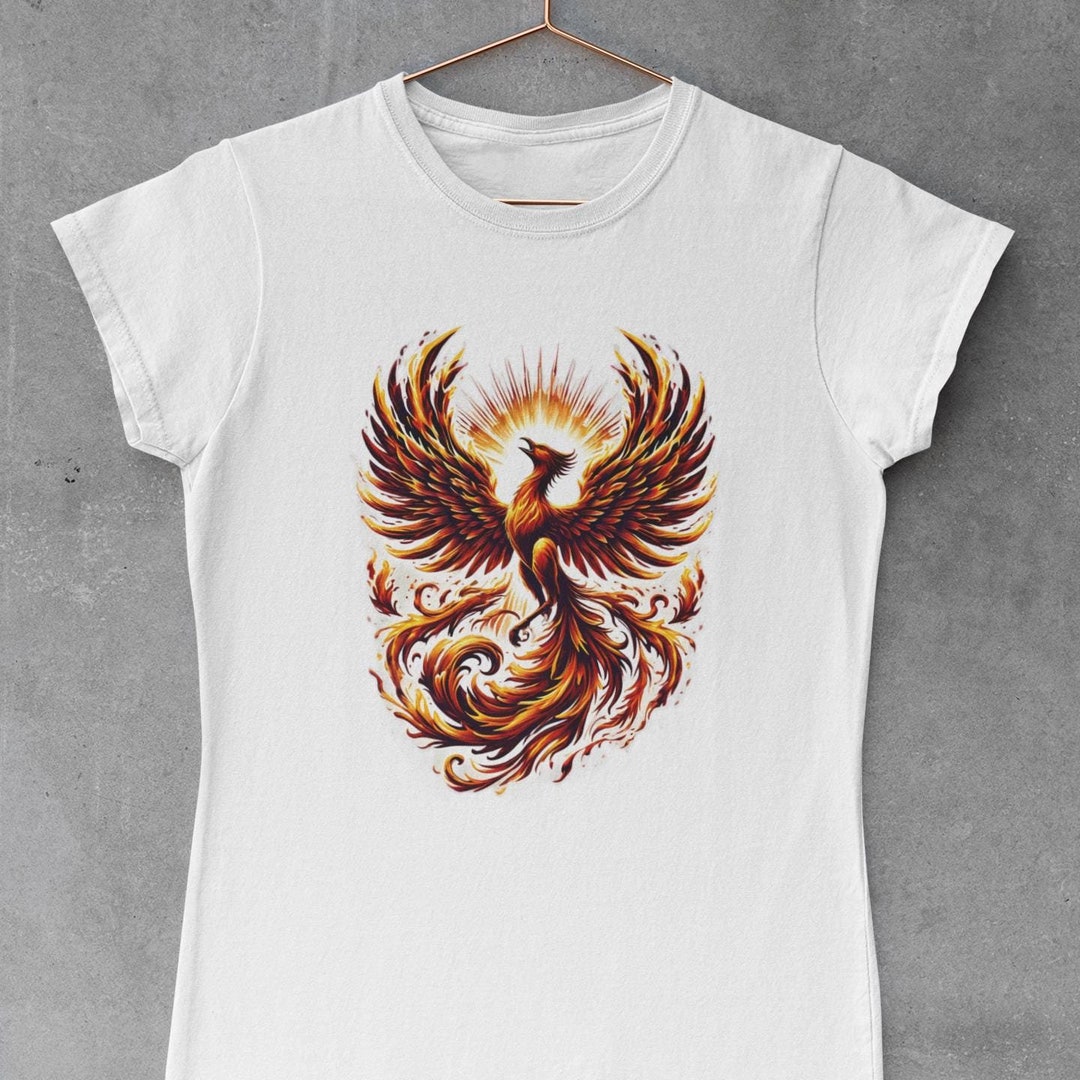 Women's Phoenix Rising T-shirt - Mythical Firebird Graphic Tee - Etsy