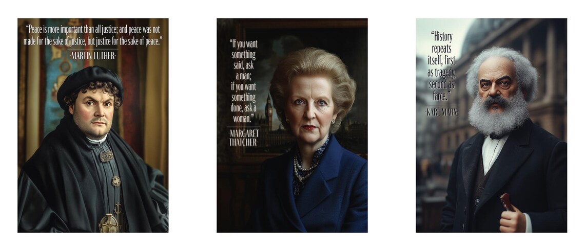 14 Iconic European Historical Figures Posters | Inspirational Quotes ...