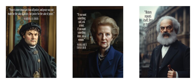 14 Iconic European Historical Figures Posters | Inspirational Quotes ...