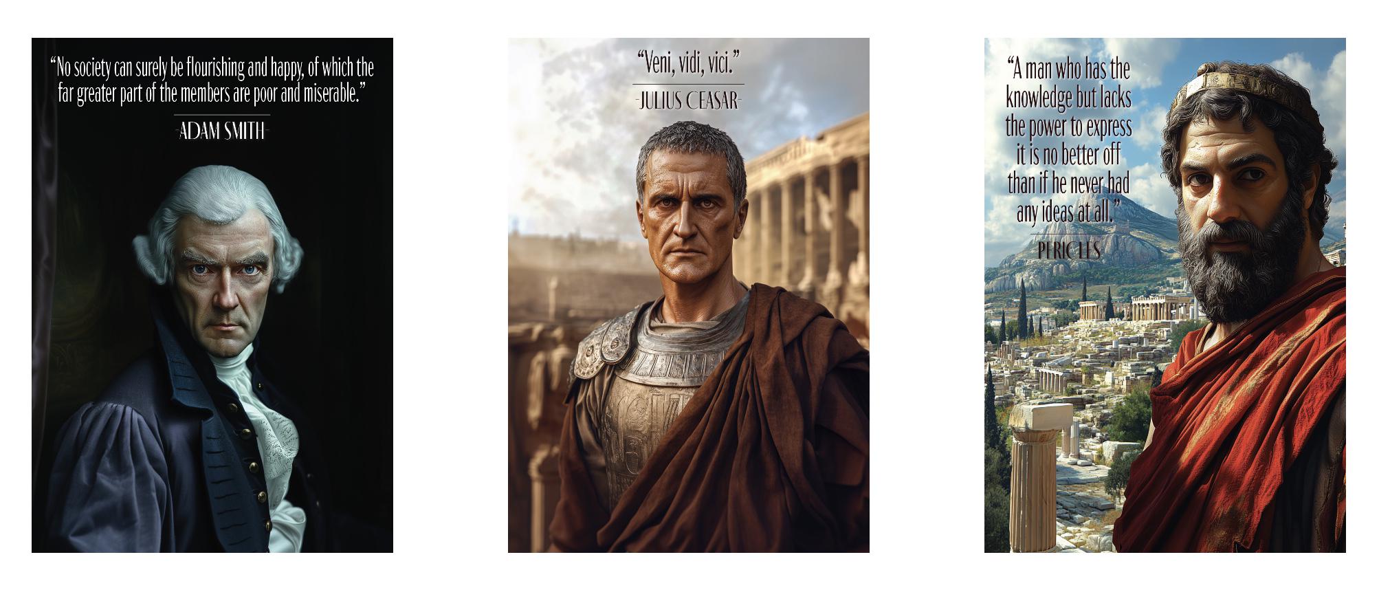 14 Iconic European Historical Figures Posters | Inspirational Quotes ...