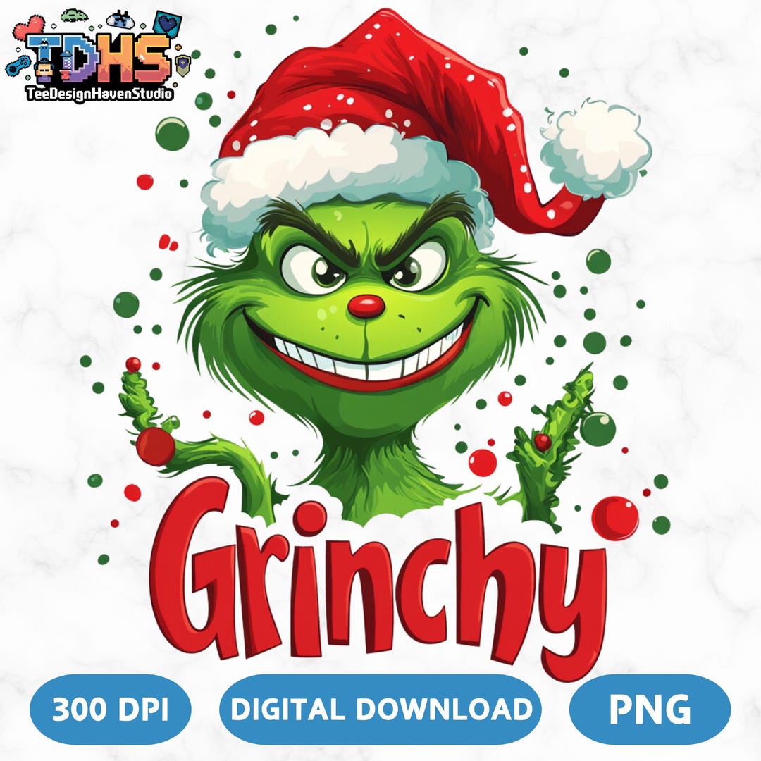 Grinchy Png, Christmas Season Png, Green Fur Png, Christmas Sublimation ...