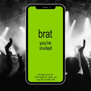 Brat Invitation Green for Baddies Brat Summer Invite Party Birthday - Etsy