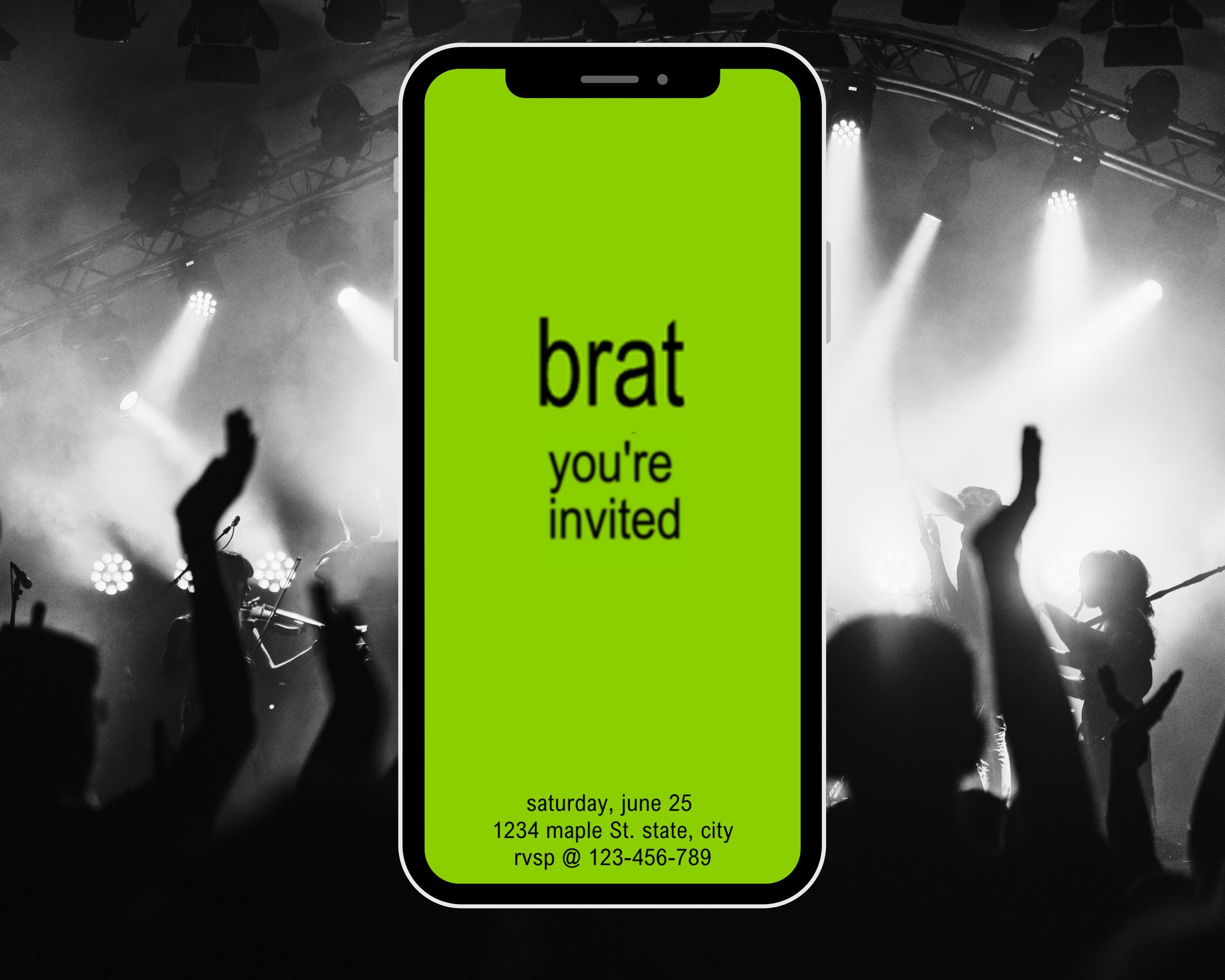 Brat Invitation Green for Baddies Brat Summer Invite Party Birthday - Etsy
