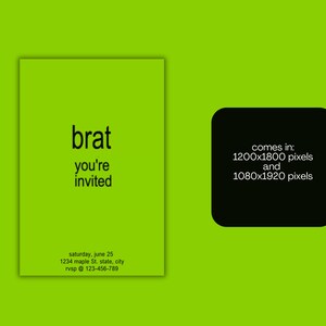Brat Invitation Green for Baddies Brat Summer Invite Party Birthday - Etsy