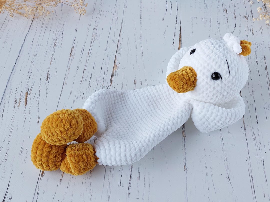 Crochet Duck Lovey Pattern, Baby Lovey Blanket, Crochet Duck Snuggler ...