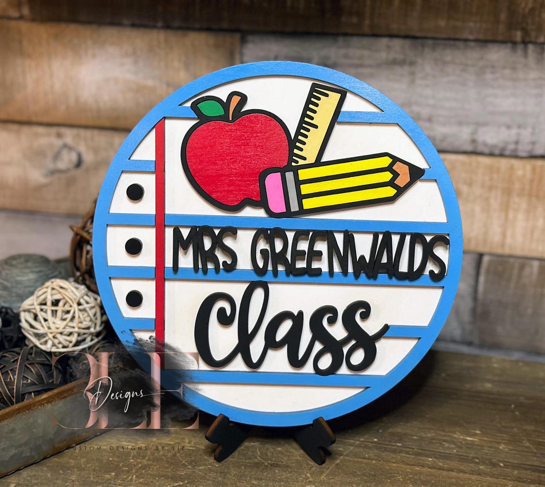 Back to School Teacher Sign, Wooden Teacher Sign With Easel ...