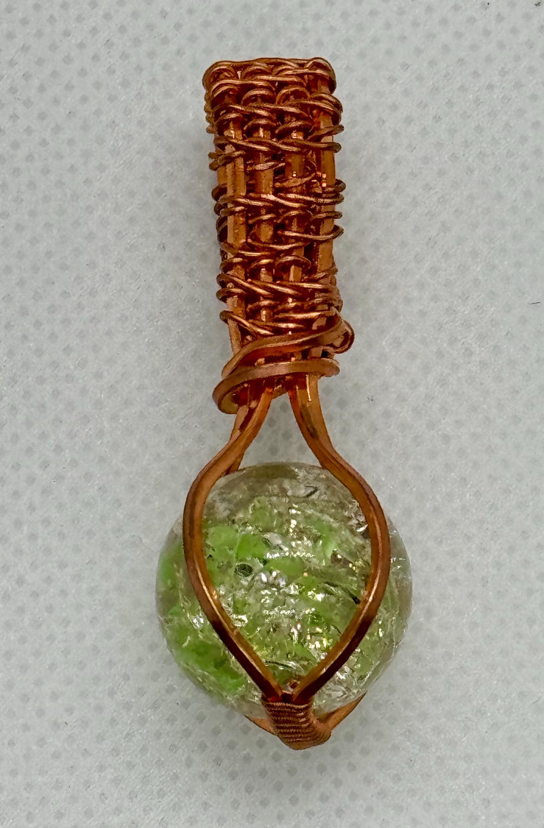 Fractured Green Marble Wire Wrapped in Copper - Etsy