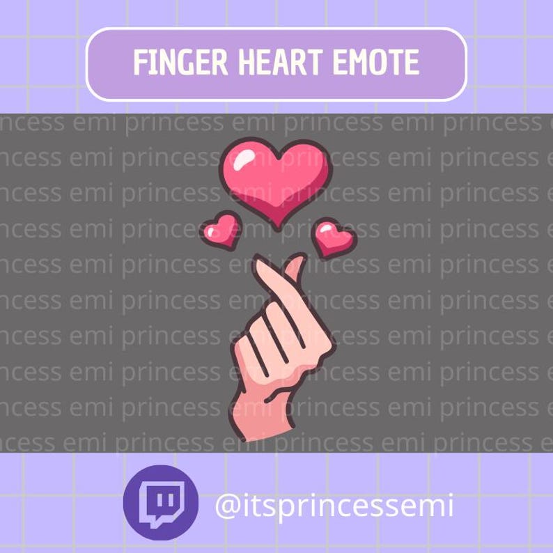 FINGER HEART EMOTE for Twitch, Discord, Youtube, Kick Etc. Korean Heart ...