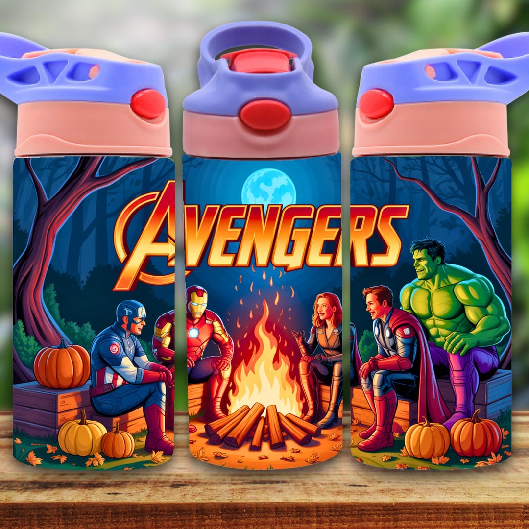 Superhero Fall Tumbler Wrap: Kids' Sublimation Design (PNG Digital ...